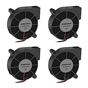 5015 Brushless Cooling Fan 4PCS 3D Printer Blower DC 12V Fans 50x50x15mm Fan for Hotend Extruder Heat Sinks with 2 Pin Terminal and Other Small Appliances Series Repair Replacement(12V 0.18A)