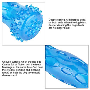 JOROBURO Dog Chew Toys, Silicone Non Toxic Tasteless Safe Bite Resistant Pet Molar Teeth Cleaning Stick, Puppy Toothbrush Interactive Dog Toys for Small Medium Large Dogs Pet (Blue L)