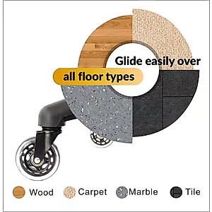 Chair Master 17" Round Vinyl Fabric Stool, Table Height, 360 deg Level Activation, Heavy Duty, Lab, Medical, Garage, Home, Spa, Cleanroom (Rubber Roller, Black)