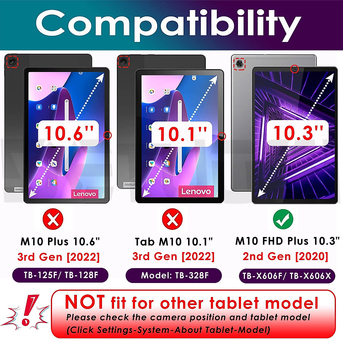 DETUOSI Rotating Case for Lenovo M10 FHD Plus 10.3" 2nd Gen 2020 (TB-X606F/X606X),360 Degree Rotate Multi-Angle Stand Folio Leather Protective Smart Book Cover + Auto Sleep/Wake + Elastic Band Closure