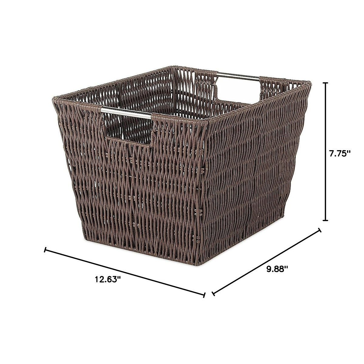 Whitmor Rattique Small Storage Tote, Espresso