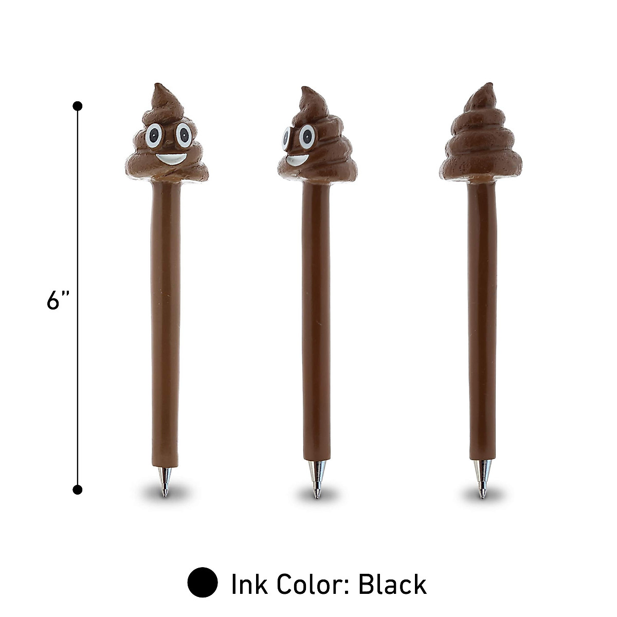 Planet Pens Poop Face Novelty Pen - Cute & Unique Kids & Adults Office Supplies Ballpoint Pen Colorful Emotion Writing Pen Instrument For School & Office