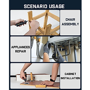 Fanttik S1 Capsule 3.7V Cordless Screwdriver, Electric Screwdriver, Max 5 N.m, 320 RPM Motor, 5 Pcs Double-Ended Bits, Compact Design, LED Light, 1/4''Hex, Idea Tool for Furniture, Appliances-Grey