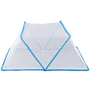 Baby Crib Tent, Mosquito Net Tent Foldable Portable Ventilate Summer Bedroom Net Tent for Baby Kids Students (Blue)