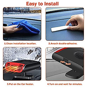 【2022 NEW】Portable Car Heater,2 in 1 Auto Car Heater, Fast Heating Defrost Defogger Cooling Car 12V Lighter Heater 60 Second Plug in Car Cig Lighter Demister, Car Fan Windshield Defroster