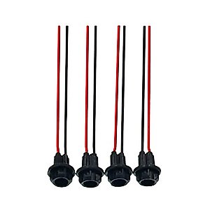 DEVMO 4pcs T10 Wire Wiring Harness W5W 168 194 2825 W3W 147 152 158 159 161 T10 Socket Holder Connector Cable T10 Wedge Base Universal for Cab Marker Roof Lights