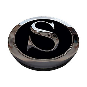 Chrome Look Letter S Monogram Gift PopSockets PopGrip: Swappable Grip for Phones & Tablets