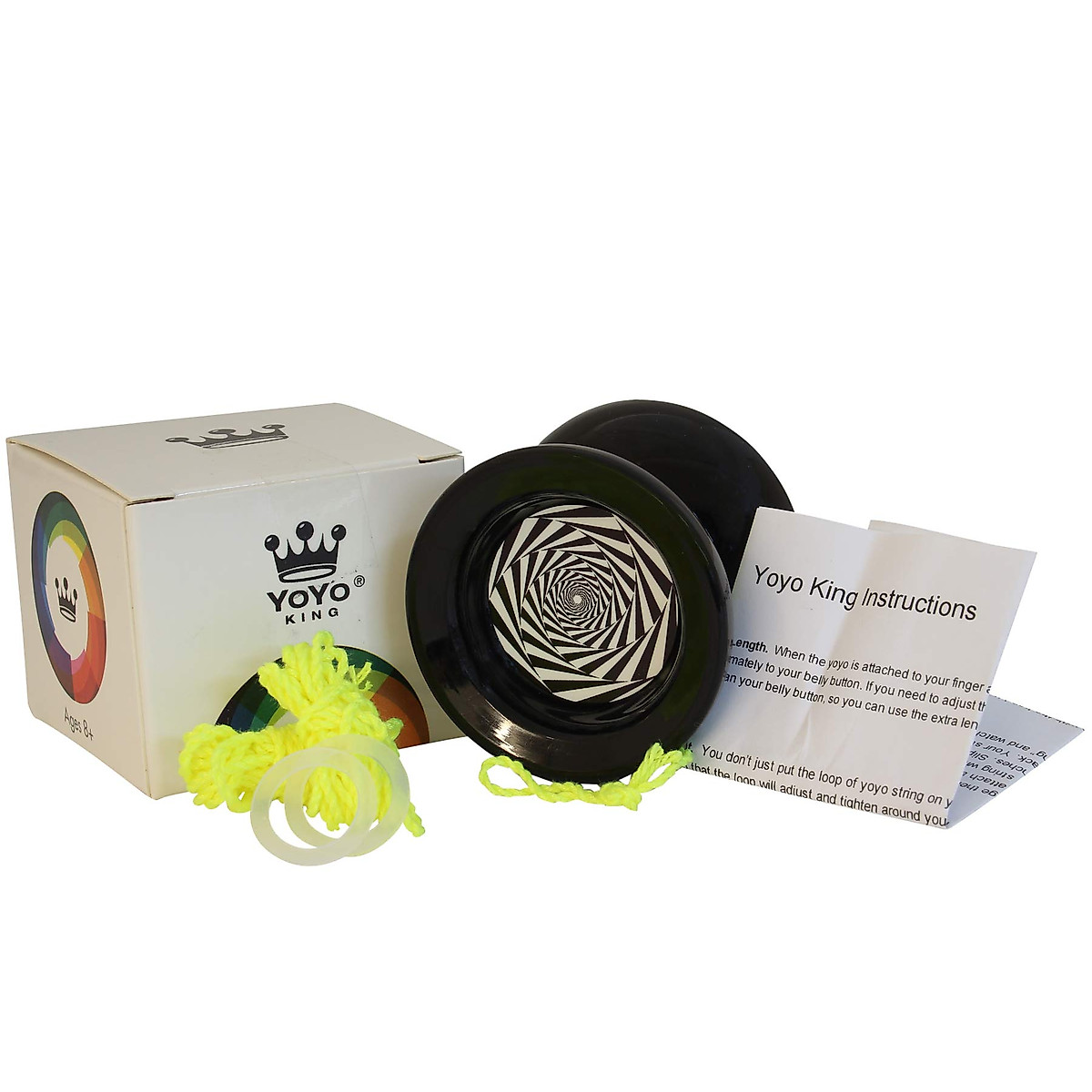 Yoyo King Black Mesmerize Professional Responsive Trick Yoyo with Ball Bearing Axle and Extra String