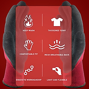 LOCCEF 2 Pairs Winter Work Gloves for Men and Women, Freezer Gloves for Work Below Zero, Thermal Insulated, Super Grip (L)