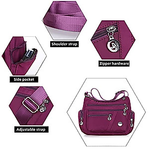 Mudono Crossbody Bag for Women Nylon Shoulder Purse Roomy Large Capacity Travel Purse Lightweight Messenger Satchel