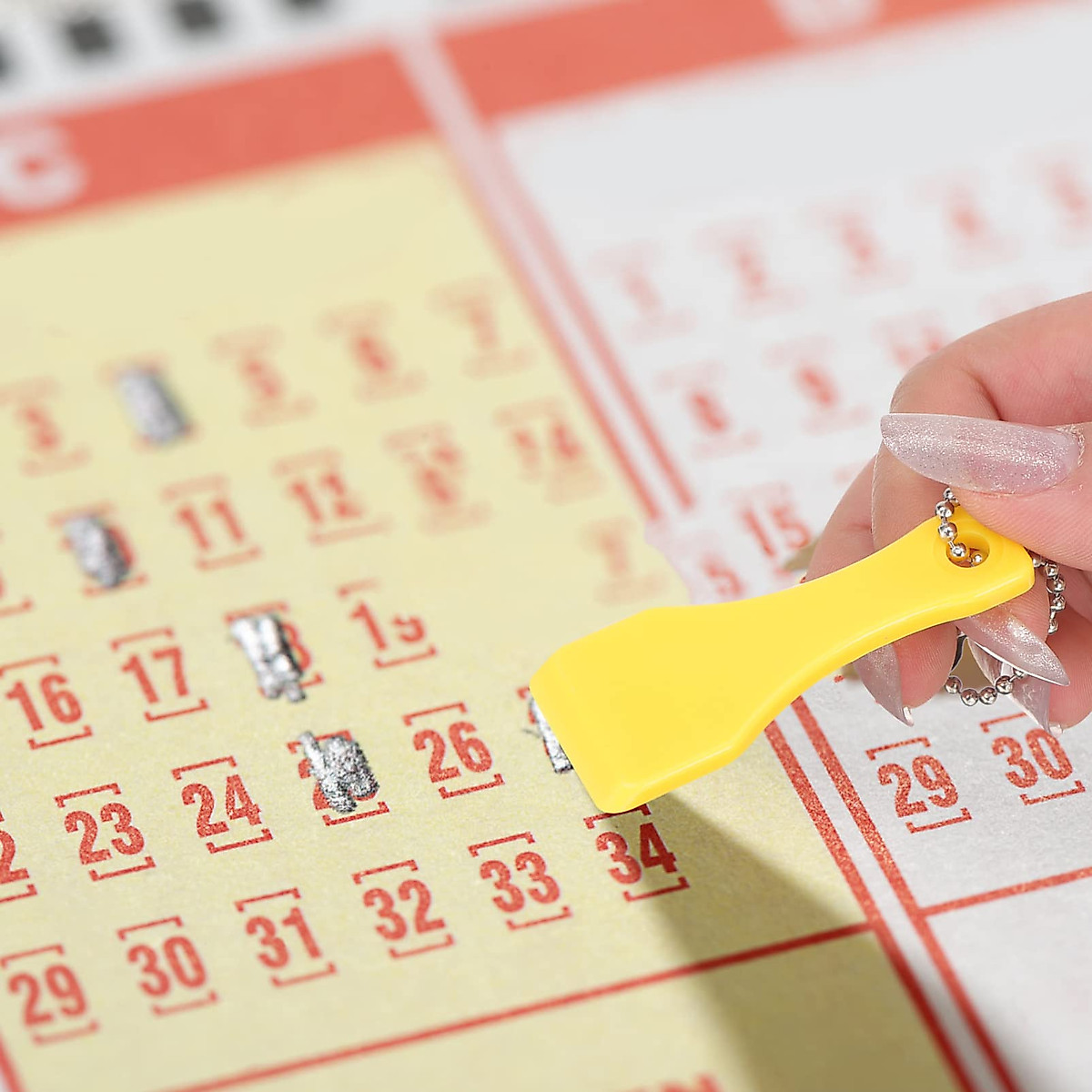 MILISTEN 10pcs Plastic Spatula Plastic Keychain Adhesive Stickers Scratch off Tool for Lottery Tickets Plastic Scraper Tool Keychain Gasket Scraper Lottery Scratcher Tools Sticker Scraper