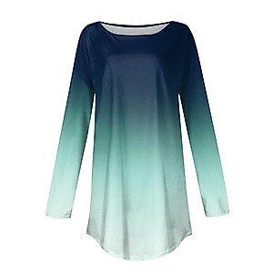 JJHAEVDY Christmas Fall Fashion Shirts for Women Going Sweatshirt Trendy Dressy Shirts Loose Fit Outfits Oversized Crewneck Sweatshirt Women Clothes(2-Light Blue,XX-Large)