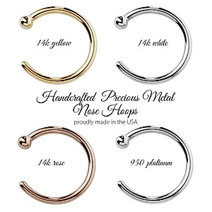 FreshTrends 18 Gauge 5/16"- 14K Yellow Gold Nose Hoop