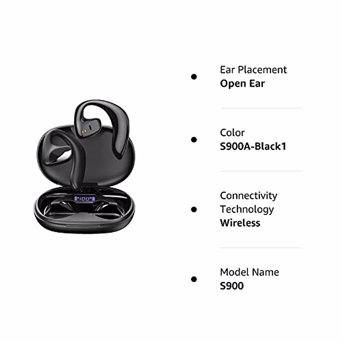 WiFamTon Wireless Bluetooth Headphones Wireless Earbuds Bluetooth Earbuds Wireless Earphones Bluetooth Earphones Wireless Headphones (S900-Black)