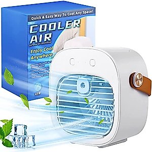 Personal Portable Air Conditioner, 6000mAh Mini Air Cooler Conditioner,USB Rechargeable Air Conditioner,3 Speed Quiet Fan for Bedroom,Room,Office,Car,Travel & Indoor & Outdoor