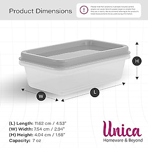 Unica Food Storage Container with Airtight Lid, Nestable Storage Boxes for Cereal, Snacks, BPA-Free, Microwave, Dishwasher & Freezer Safe, Set of 3, 7 oz, 2.94x2.94x1.58 in