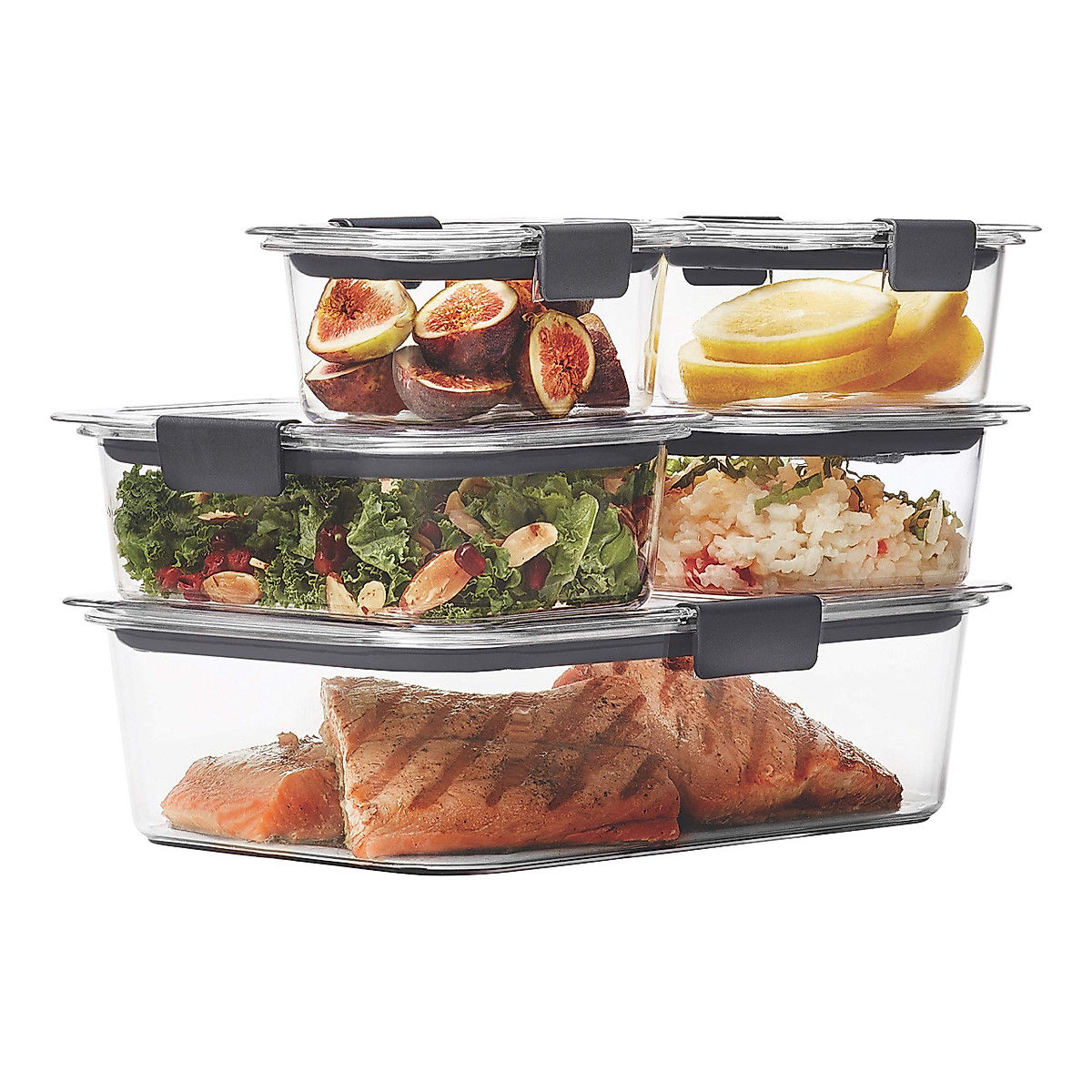 Rubbermaid Brilliance Leak-Proof Food Storage Containers Set (16 Pieces Total) | BPA-Free & Stain Resistant