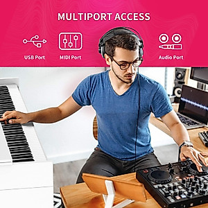 LAGRIMA LAG-900 88 Key Digital Piano Full Size Electric Keyboard w/Music Stand+Power Adapter+3-Pedal Board+Instruction Book+Headphone Jack for Beginner/Adults, White (Piano Only)