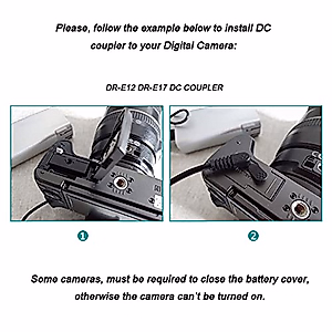Raeisusp 5-8.4V USB Drive Cable ACK-E12 Power Supply + DR-E12 DC Coupler LP-E12 Dummy Battery DC Grip + 5V 3AMP USB Adapter Kit for Canon EOS M EOS M2 M10 M50 M100 M200