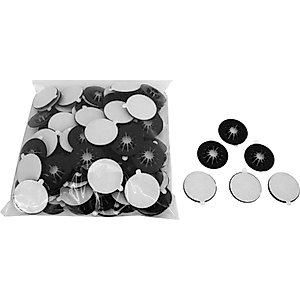 100 Black Adhesive Backed Spider CD / DVD Hubs (Rosettes) - #CDNRSPBK - For Gluing into a Double or Triple Chubby CD Jewel Box To Increase Capacity! (Also Called Hubcaps or Caps)