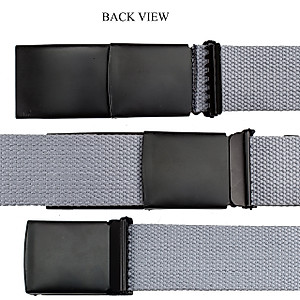 Gelante Fully Adjustable Canvas Web Belt with Black Flip Top Buckle 50'' Long 2053-Black