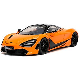McLaren 720S Orange and Black Hyper-Spec Series 1/24 Diecast Model Car by Jada 32719