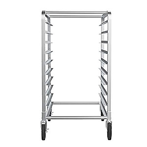 VINGLI 10-Tier Bakery Rack Commercial Stainless Steel Bun Pan Sheet Rack with Brake Casters for Kitchen, Restaurant, Cafeteria