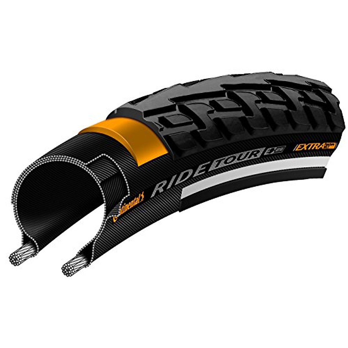 Continental Ride Tour Cross/Hybrid Bicycle Tire - Wire Bead (Black - 700 x 37C)