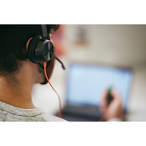 Plantronics Poly - Blackwire 8225 Wired Headset with Boom Mic Dual-Ear (Stereo) Computer Headset - USB-C to Connect to Your PC/Mac - Active Noise Canceling-Works with Teams (Certified), Zoom &More