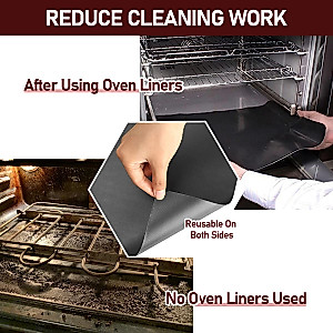 3 Pack Oven Liners for Bottom of Oven, Large Reusable Heavy Duty Oven Liners Protector Mats for Gas Oven Electric Oven Baking Sheet Toaster Microwave Grill, Nonstick BPA and PFOA Free, 23.62x15.75 in