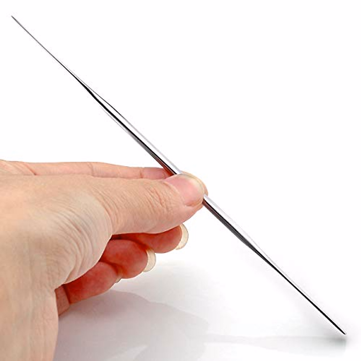 Wismee 5Pcs Makeup Spatula tool metal Set Professional Beauty Stainless Steel Cosmetics Mixer Long Metal Spatula Depotting Mixing Tool (#1+#2)