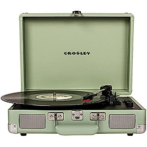 Crosley CR8005F-MT Cruiser Plus Vintage 3-Speed Bluetooth in/Out Suitcase Vinyl Record Player Turntable, Mint