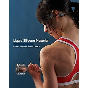 SAMVEK Bone Conduction Bluetooth Headphones with Mic, Qualcomm 3024 Chip, IP68 Waterproof Open Ear Headphones, Wireless Sweatproof Earbuds, Sport Headset for Running, Cycling, Workouts and Gym