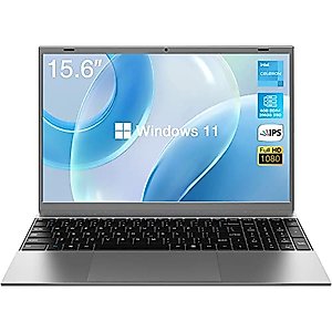 BiTECOOL Windows 11 Laptop, 15.6 inches Full HD IPS Display, Intel Celeron J4125 Quad Core, 8GB RAM and 256GB SSD Laptop Computer, 2.4/5G WiFi, BT4.2, Full Size Keyboard and Ultra Slim