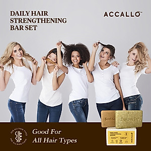 Accallo Bar Shampoo and Conditioner: Rice Water Shampoo Bar, Conditioner Bar, for Hair Growth, Travel Size Sets, Solid Shampoo