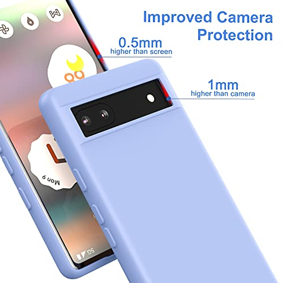 Foluu Silicone Case for Google Pixel 6A, Pixel 6A Liquid Gel Rubber Bumper Case with Soft Microfiber Lining Cushion Slim Hard Shell Shockproof Protective Cover for Google Pixel 6A 2022 (Purple)