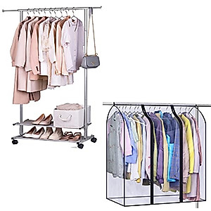 MISSLO 1 Pack Clothing Racks + 1 Pack 40" Clothing Cover