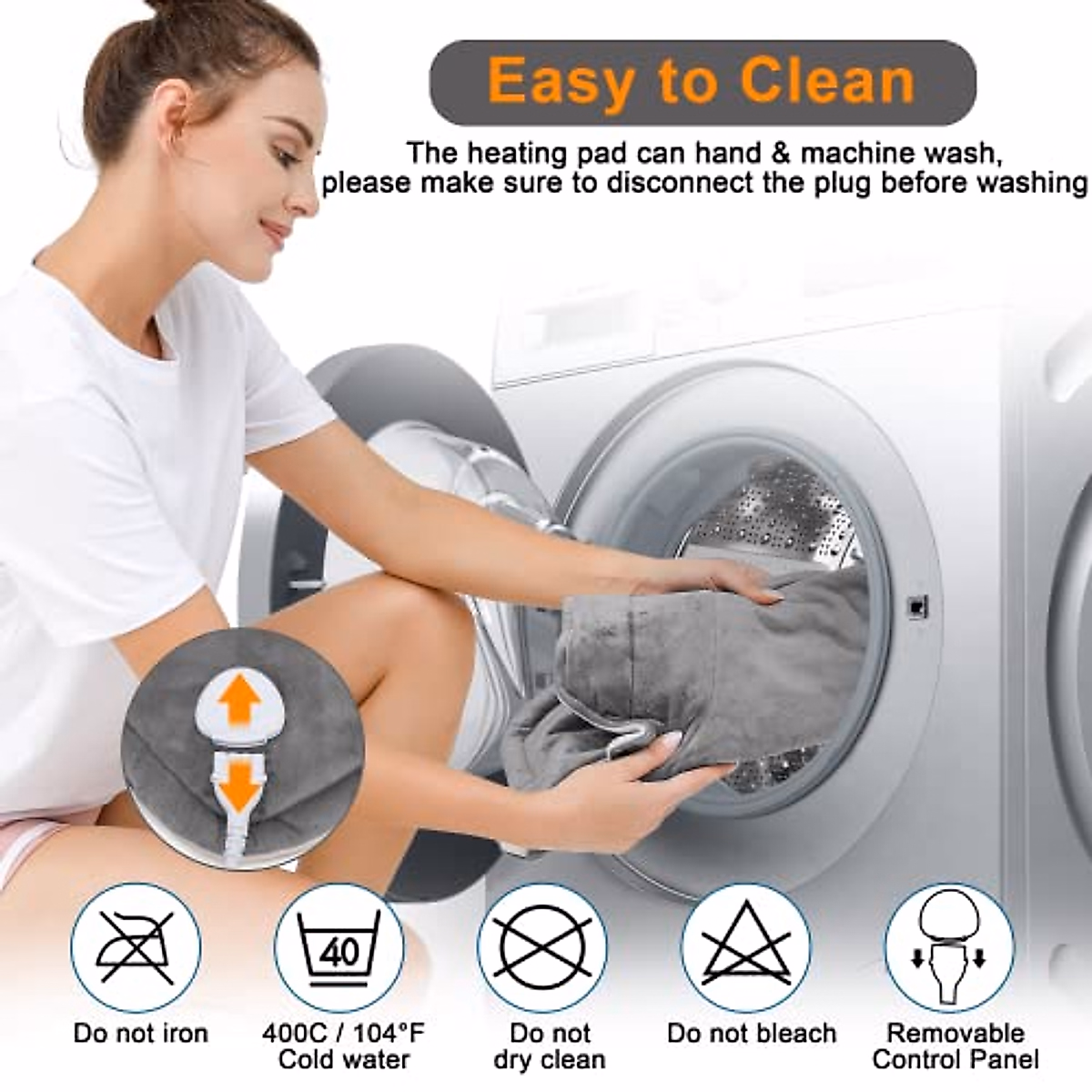 Weighted Heating Pad - Pads for Neck and Shoulders,2lb Large Electric Heated Neck Shoulder,for Back/Waist/Abdomen Pain relief,6 Heat Settings 4 Auto-Off,Washable,22.8×16.5"