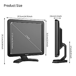 Cocar 17inch Touchscreen Monitor, TFT LCD Monitor Touch Screen - 1280x1024 Resolution VGA Input for PC/POS Graphic Draw Sketching