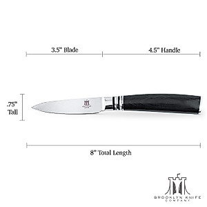 Brooklyn Knife Co. Paring Knife - Japanese Seigaiha Series - Etched High Carbon Steel 3.5-Inch
