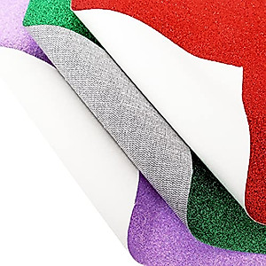 ZAIONE Glitter Faux Leather Sheets: Glitter Solid Colors Leather Sheets,20Pcs 8x6 Inch A5 Mixed Bundle Leather,Black Pink Leather Synthetic for Bows Earrings Crafts