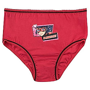 Miraculous Girls' Ladybug Underwear Pack of 5 Size 10 Multicolored