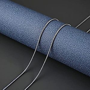 HZMAN Silver 1.2mm Width Stainless Steel Dainty Thin Round Snake Chain Necklace 16"-24'' inch Link for Women Men with Lobster Claw Clasp（16"