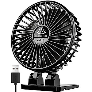 2Pack Desk Fan, USB Fan for Desk, Mini Desk Fan, 3 Speed Rotation Strong Wind, Protable Small Desktop Cooling Fan, Quite Mini Personal Fan for Home Office Table Bedroom Travel Curise(Black)