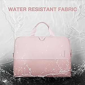 BAGSMART Laptop Bag for Women, 15.6 Inch Laptop Case,Slim Computer Bag,15 Inch Messenger Shoulder Bag, Laptop Briefcase for Business Office Travel, Light Pink