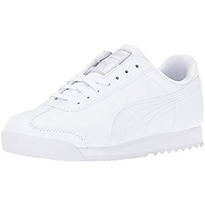 PUMA Roma Basic JR Sneaker (Little Kid/Big Kid) , White/Light Gray, 1.5 M US Little Kid
