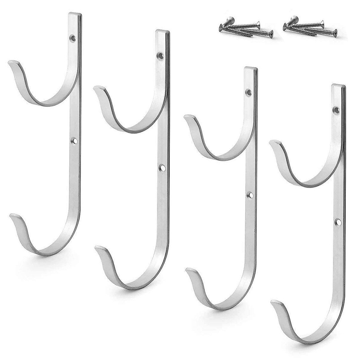 Orgrimmar Pool Pole Hanger Premium 4pc Aluminium Holder Pool Fens Hooks for Telescopic Poles, Skimmer Net, Brush, Vacuum Hose