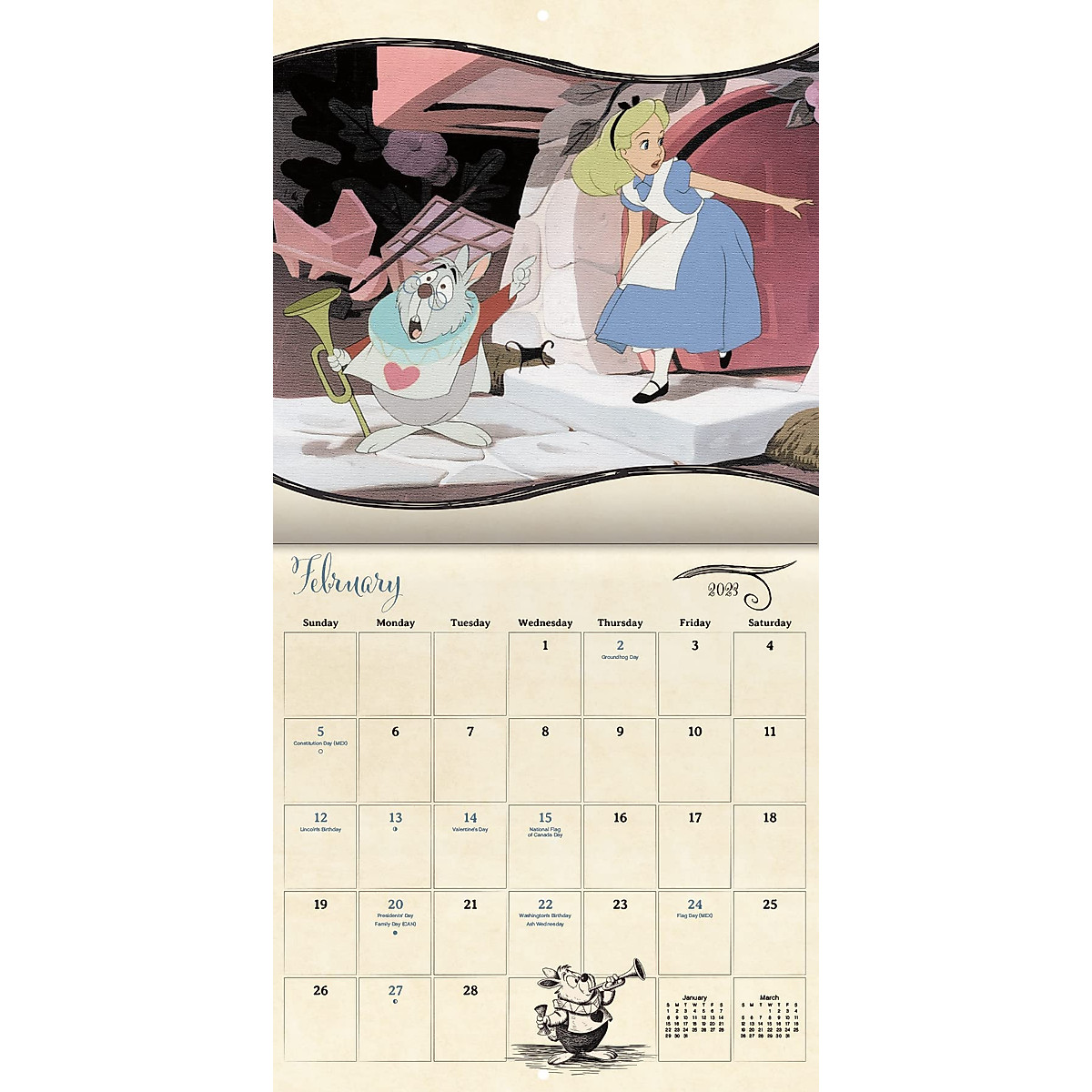 2023 Disney Alice and Wonderland Wall Calendar