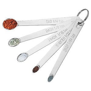 5PCS Small Measuring Spoons Set - Cuttte Stainless Steel Tiny Measuring Spoons for Cooking Baking, 1/4 tsp, 1/8 tsp, 1/16 tsp, 1/32 tsp, 1/64 tsp, Teaspoon Mini Measuring Spoons for Powders, Spices
