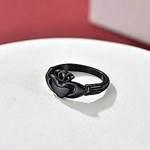 Irish Eternity Ring for Woman Silver Wedding Band Rings Black Stainless Steel Woman Love Friendship Jewelry